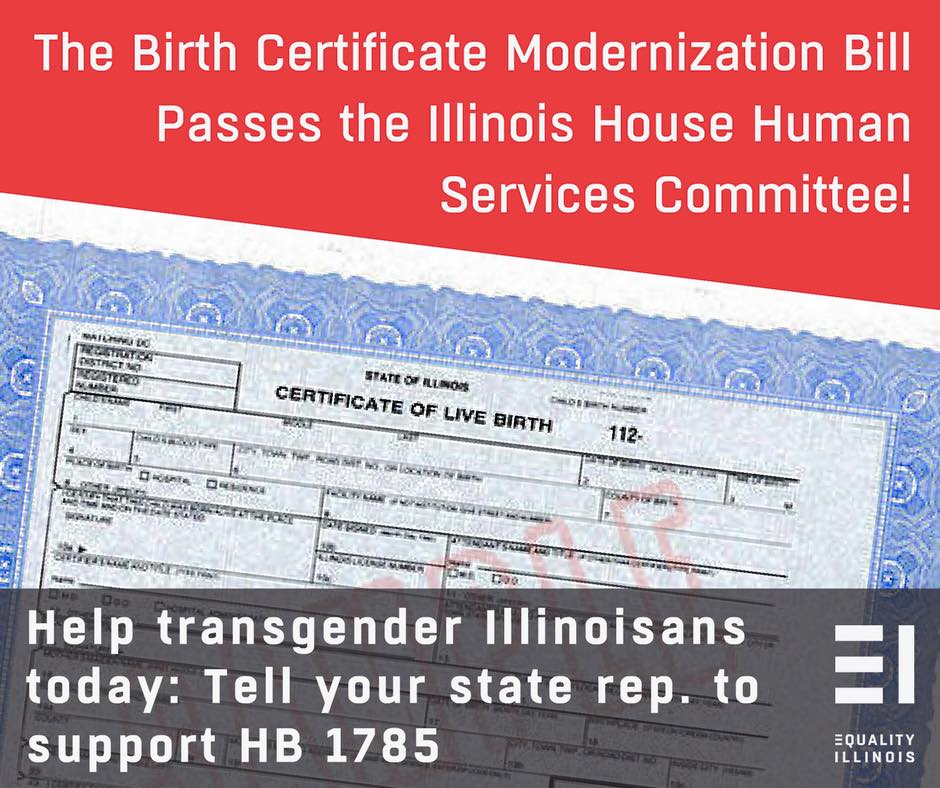 House Committee Passes Birth Certificate Bill – Equality Illinois