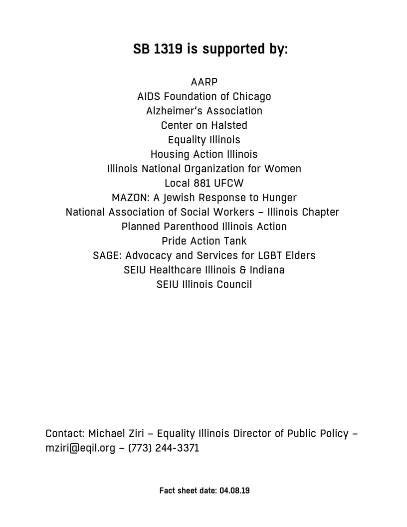 SB 1319 Fact sheet – Equality Illinois